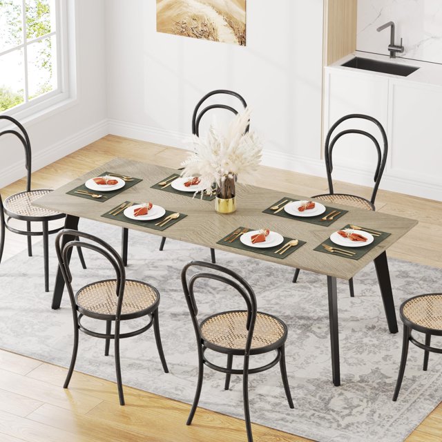 Tribesigns Dining Table for 6 Person, Rectangular Dining Room Table ...