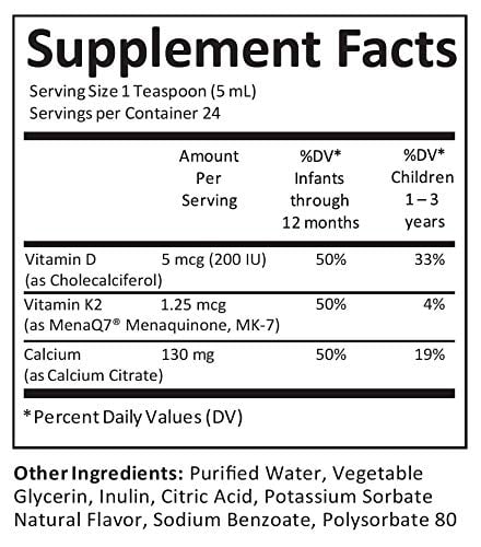 Buy Kiddivit Baby Calcium Liquid Drops with Vitamin D3 & K2-24 Daily ...