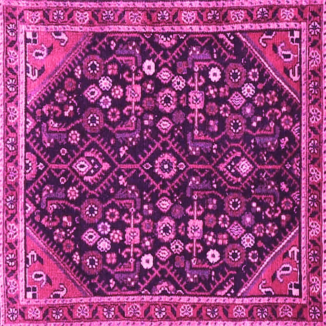 Ahgly Company Indoor Square Persian Pink Traditional Area Rugs, 6 ...