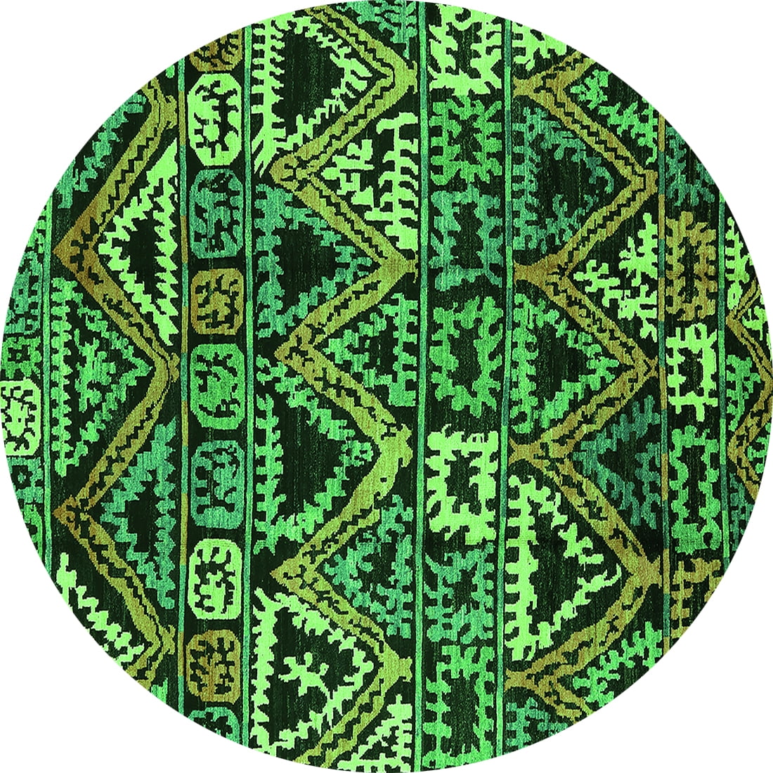 Ahgly Company Indoor Round Solid Green Modern Area Rugs, 5' Round ...