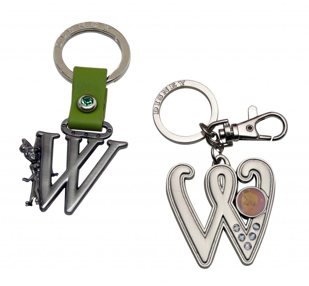Bundle - 2 Items: Tinker Bell Letter W Pewter Keychains - Walmart.com