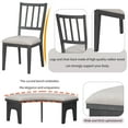 5-Piece Dining Table Set, 44" Round Dining Table with Curved Bench and ...