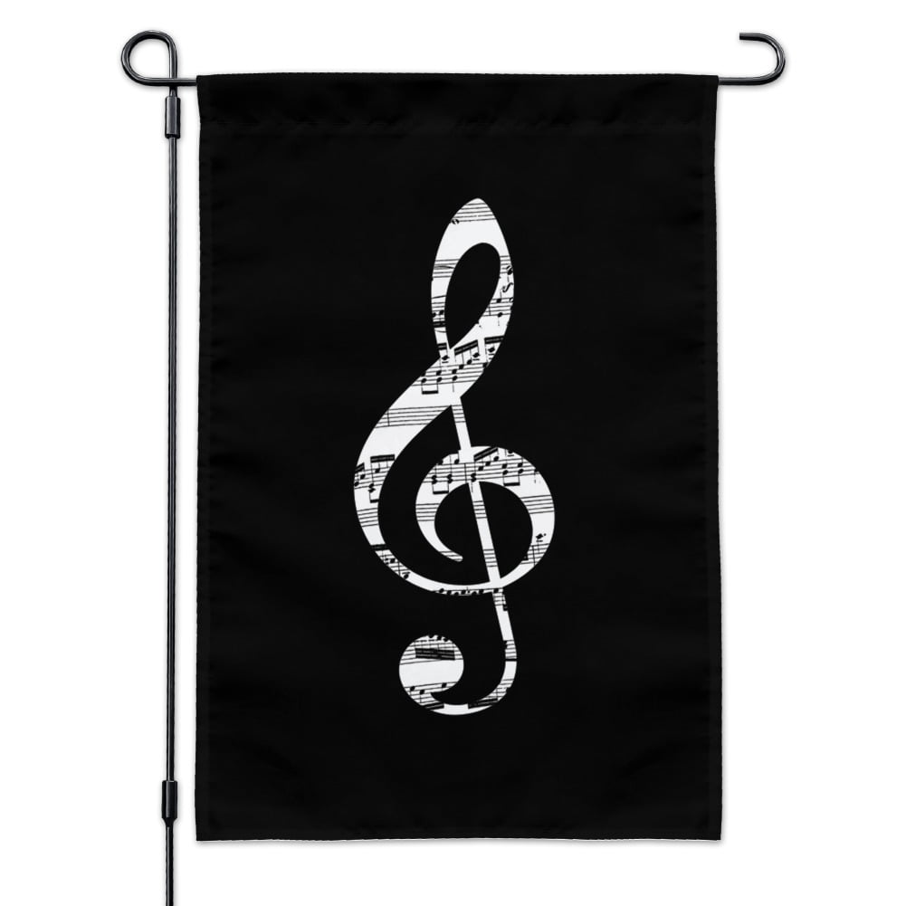 Sheet Music Treble Clef Music Garden Yard Flag - Walmart.com