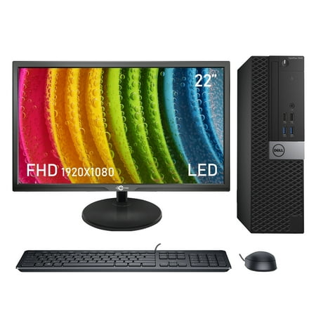 Dell OptiPlex 7040 SFF PC, Tecnii 22" Monitor, Gen 6 Core i5-6500, 16GB ...