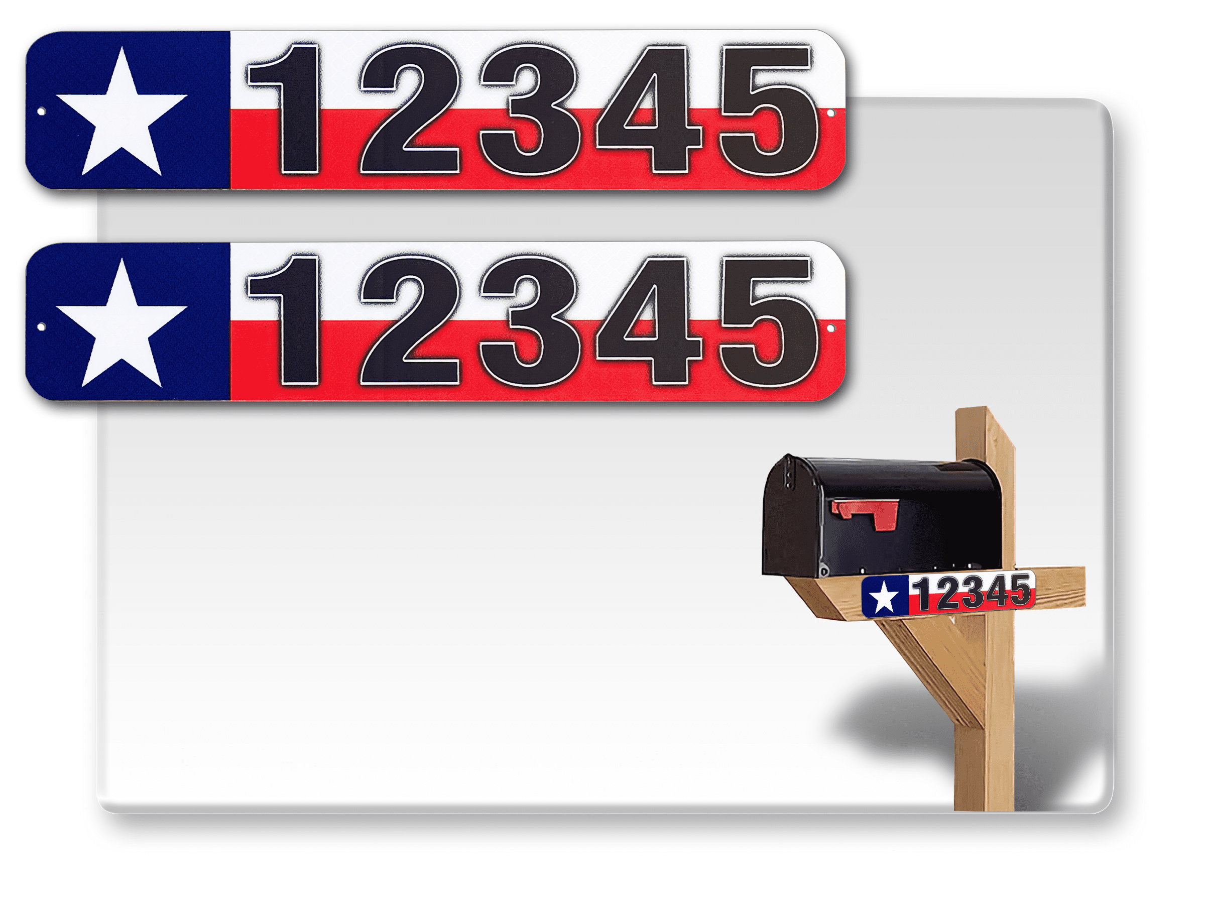 2 Pack Single Sided Customized Horizontal 911 Emergency Mailbox Address ...