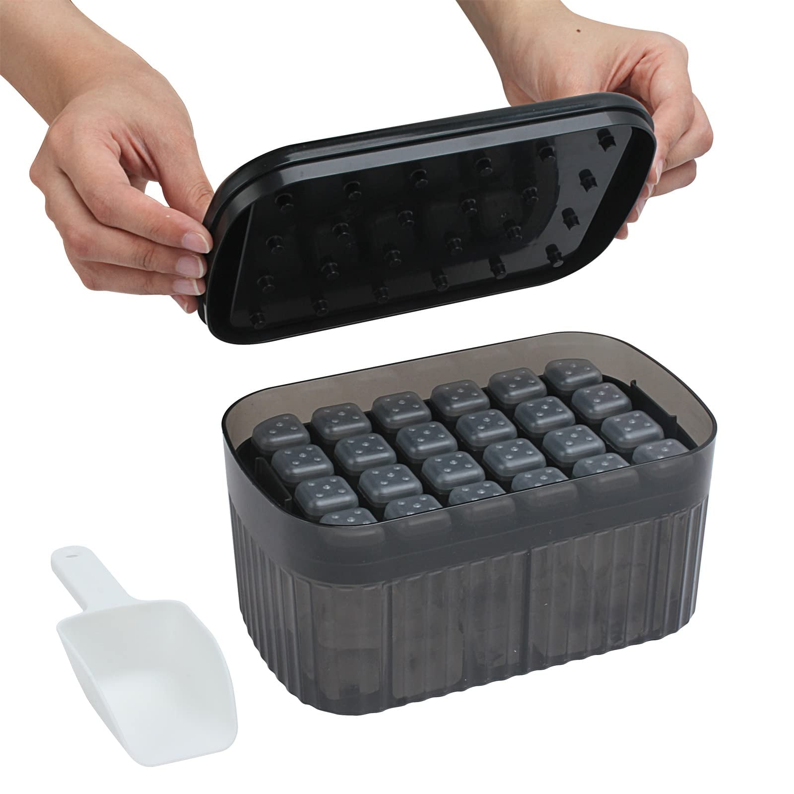 Cook with Color Ice Cube Trays for Freezer with Lid, Silicone Mold Ice ...