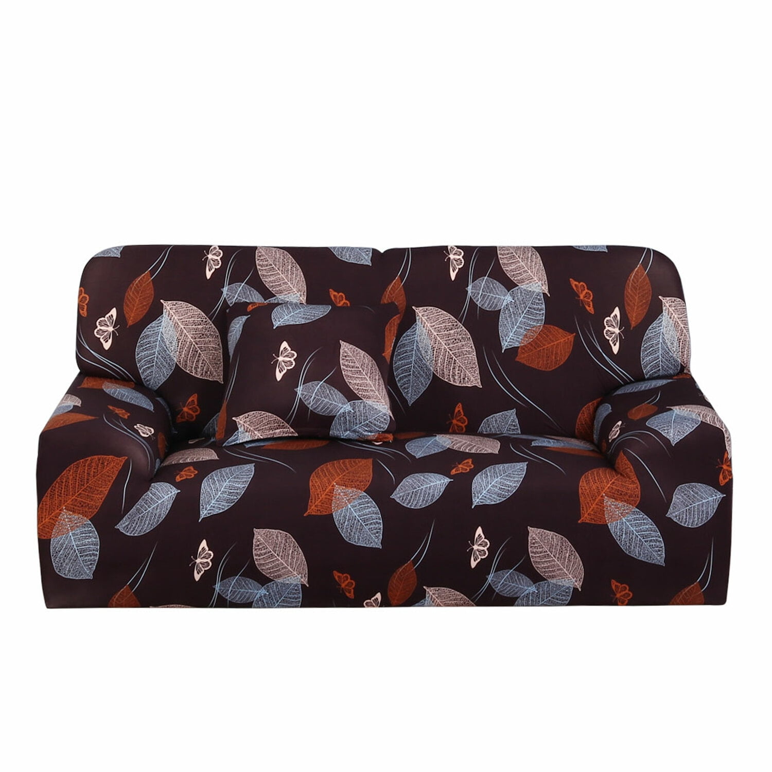 PiccoCasa Leaves Pattern Stretch Sofa Covers for 3 Seater, Multicolor ...