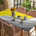 Abstract Beach Fitted Rectangle Tablecloth 24" x 36" Aesthetic Grey to ...