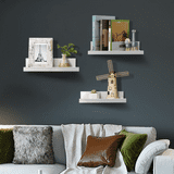 Floating Shelves, Upsimples Home Wood Shelf Wall Mounted, Set of 5 ...