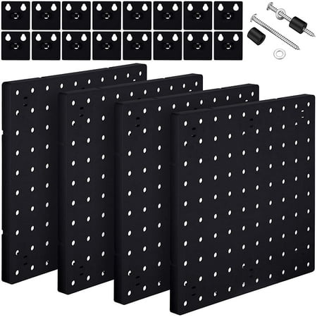 4 Pieces Pegboard Wall Mount Display Pegboard Wall Panel Kits Pegboard ...