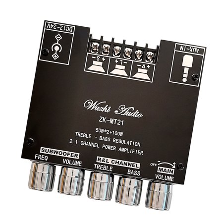 Power Amplifier Board Bluetooth-compatible V5.0 Aux 2.1 Channel Power Amplifier Audio Amplifier ...