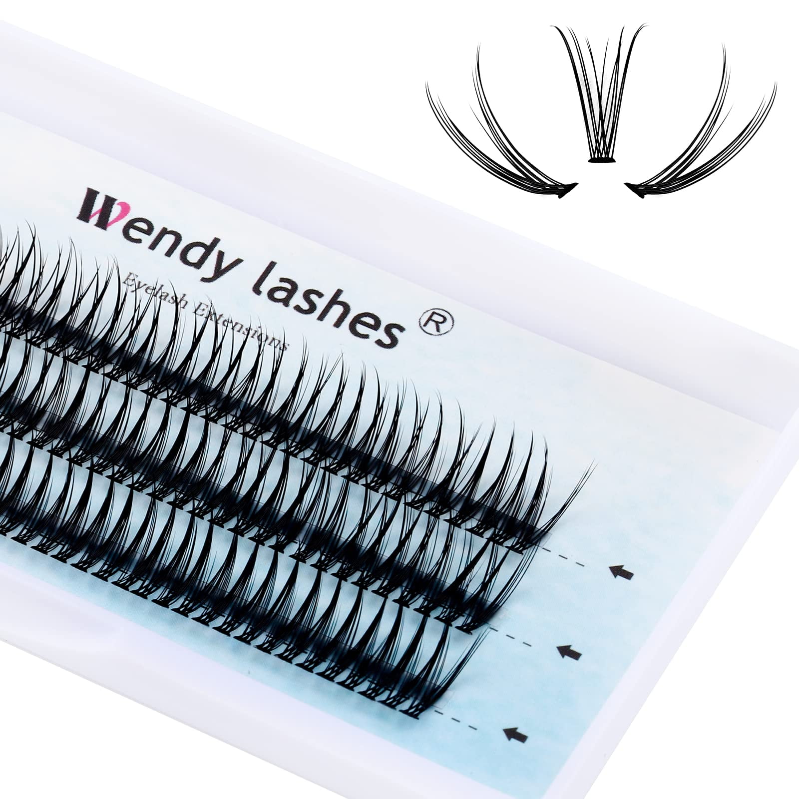 Clusters Lashes Fishtail Design 3D Volume Effect D Curl Individual Lash ...
