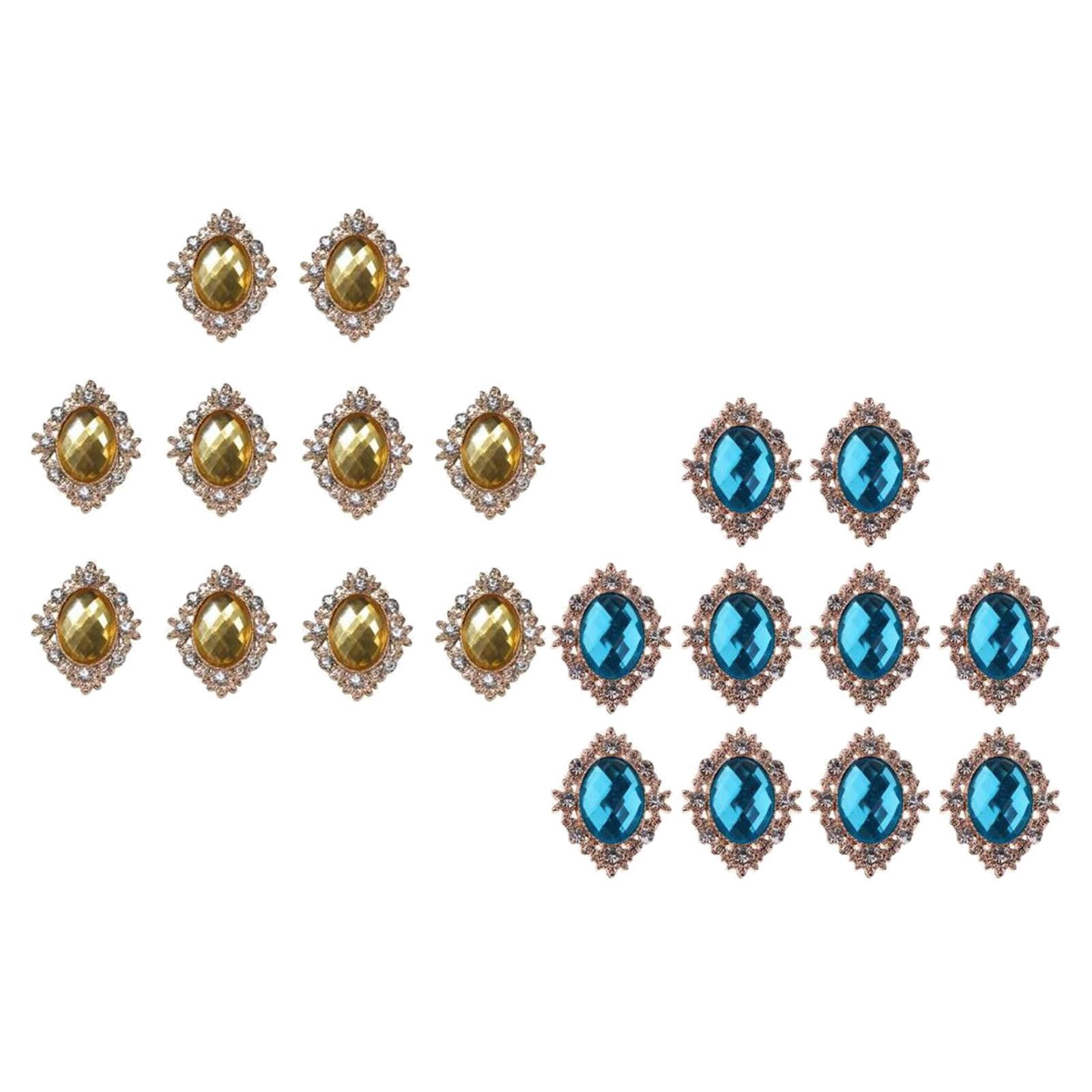 20pcs DIY Bling Flat back Buttons Embellishment for Wedding Handcrafts ...