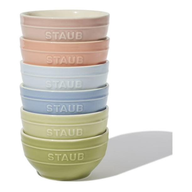 STAUB Ceramique 6 Piece Ceramic Bowl Set In Macaron Colours, Mixed ...