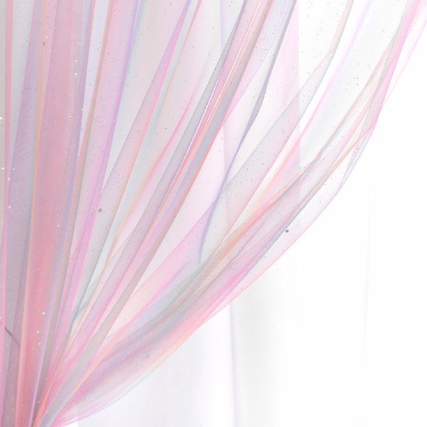 Lush Decor Rainbow Sheer Window Curtain Panel - Rainbow/White Single ...