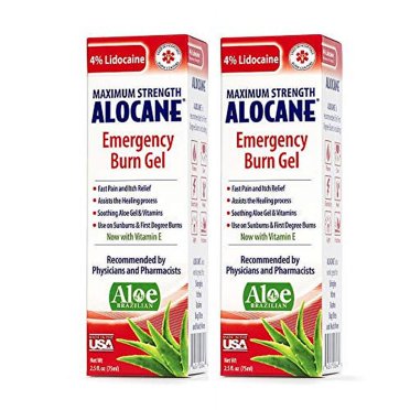 Alocane Maximum Strength Emergency Burn Gel, 2.5 fl oz, 2 count ...