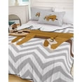 Cartoon Animals 3 Pieces Quilt Set, 1 Quilt with 2 Shams, Brown ...