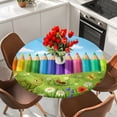 Cartoon Cute Round Tablecloth 55-60 Inch Round Fitted Table Cloth with ...