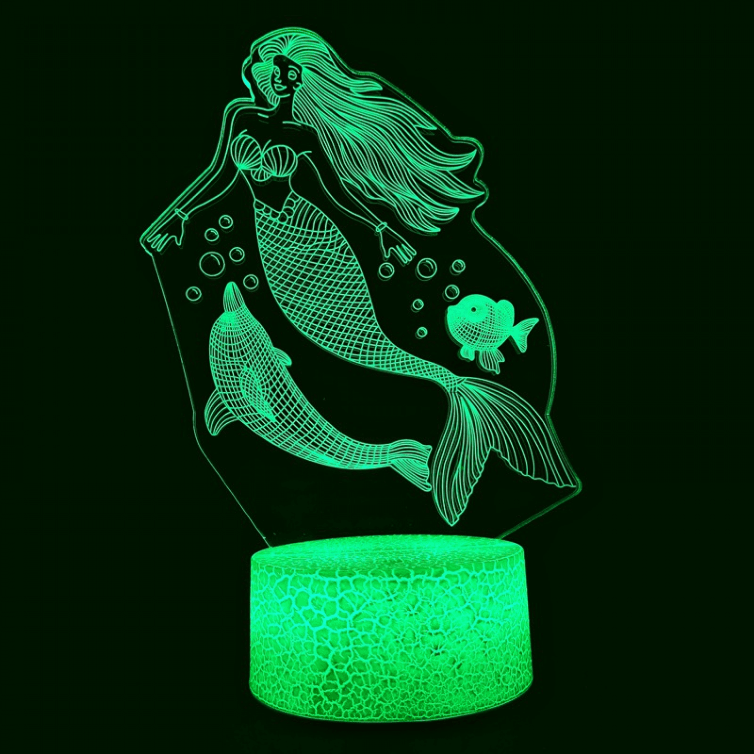 YSITIAN Mermaid 3D Illusion Lamp for Girl Mermaid Lamp Christmas ...