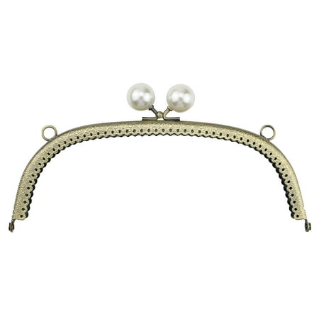 Jinveno Pearl Wallet Metal Handle Frame Arc Shaped DIY Clutch Clasp ...