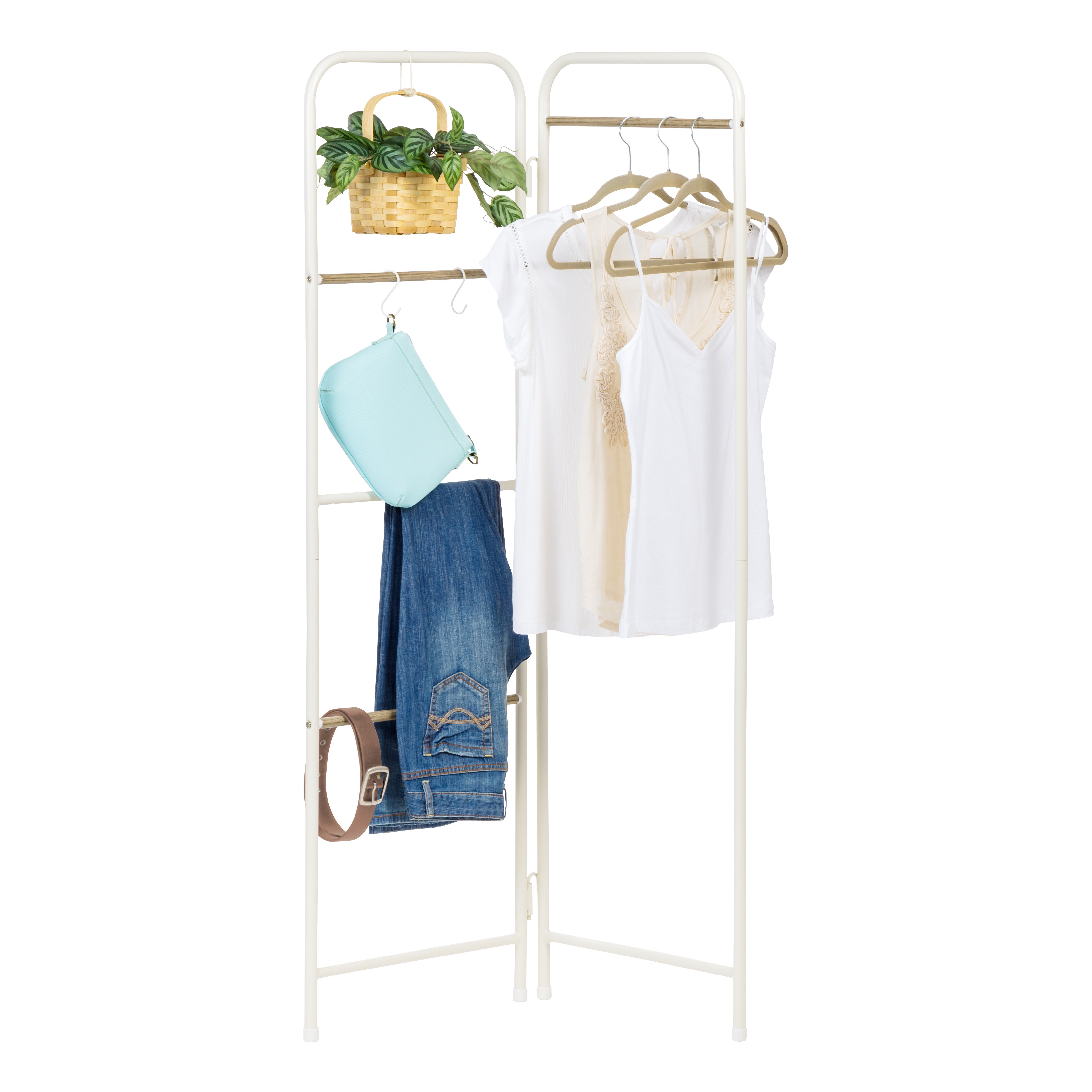 IRIS USA Foldable Free-Standing Clothing Rack, Metal Garment Rack ...