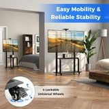 Topbuy Mobile TV Stand Rolling TV Cart with Camera Shelf & AV Shelves ...