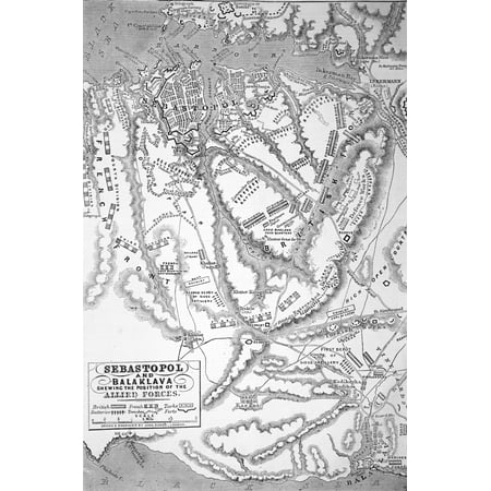 The Illustrated London News Etching From 1854. A Map Showing Position ...