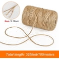 3mm , 328 Feet Garden Heavy Duty 3Ply Natural Jute String for Arts ...