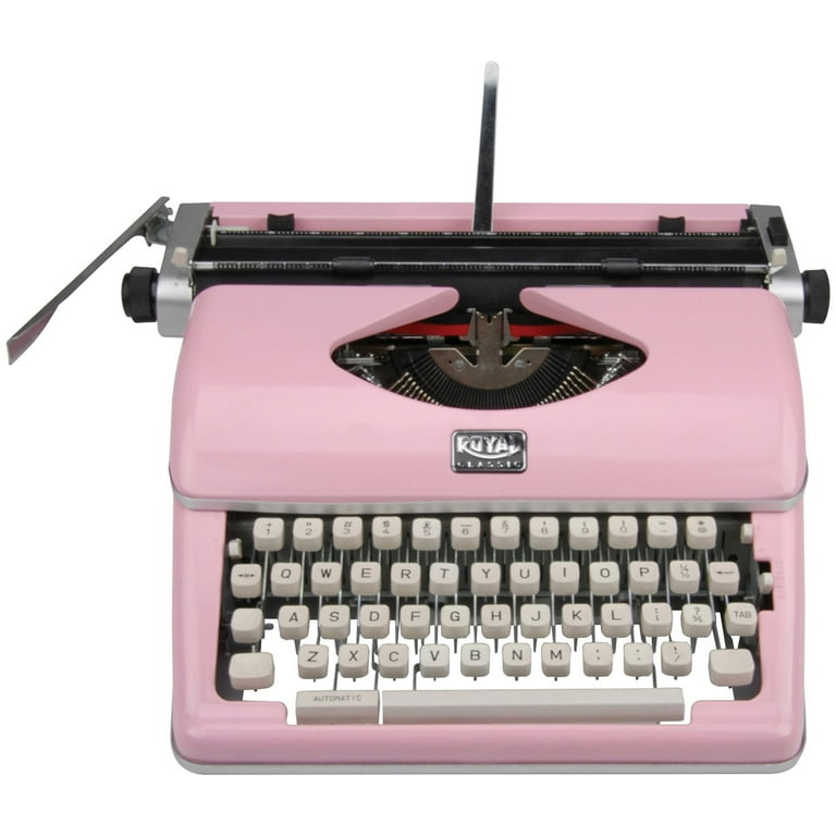 Pink Typewriter With Paper