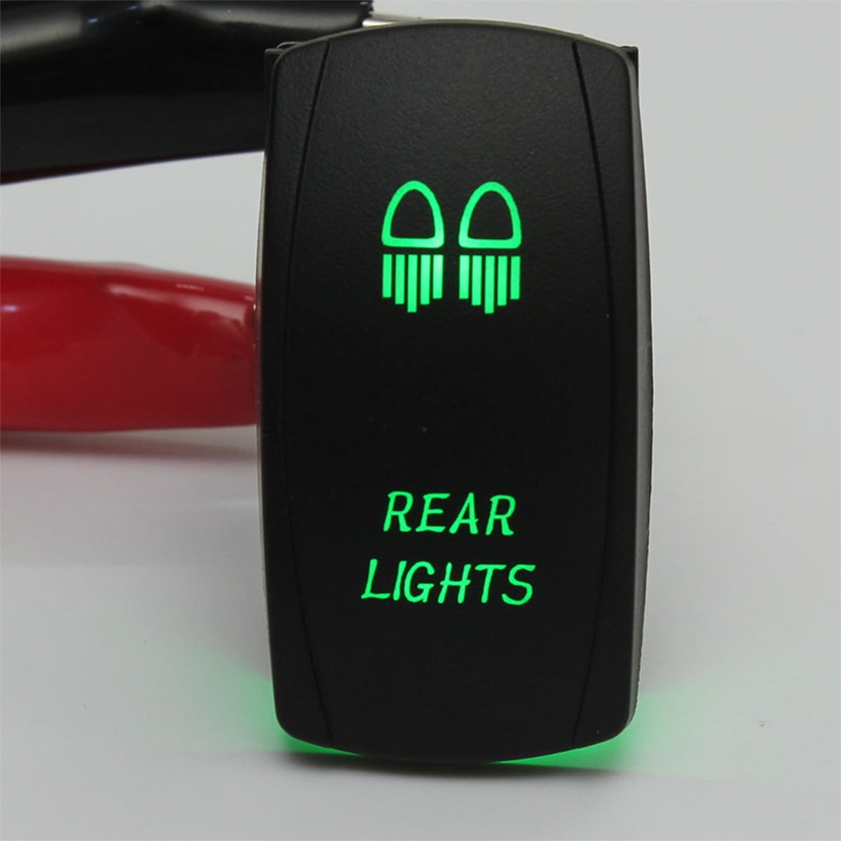 12V 24V Laser Rocker Switch Green LED Light Bar Fog Rear Spot Work ...