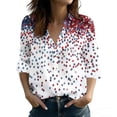 Axiiglly Button Down Shirts for Women Long Sleeve USA Flag Print ...