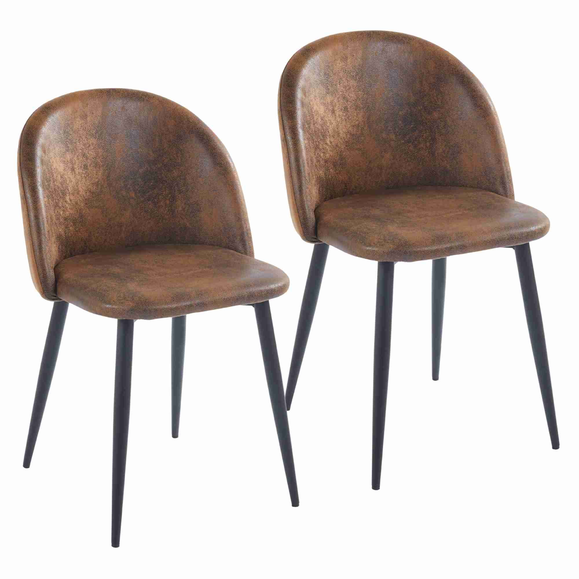 Set 2 Sillas tipo piel cafe Elly Decor E-STPBW | Bodega Aurrera en línea