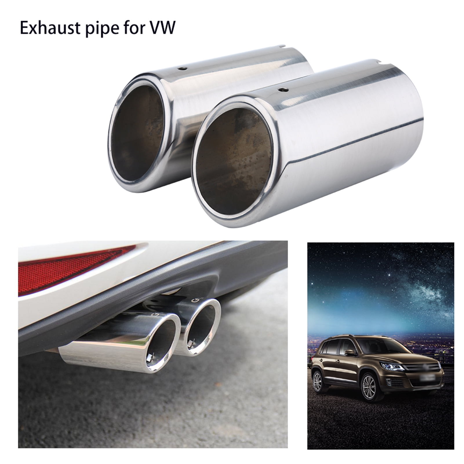 Tubo de escape del tubo de escape-escape para tiguan cola 1 par Tubos ...