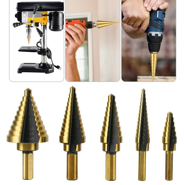 Titanium step drill bit set high speed steel 5-piece set - Walmart.ca