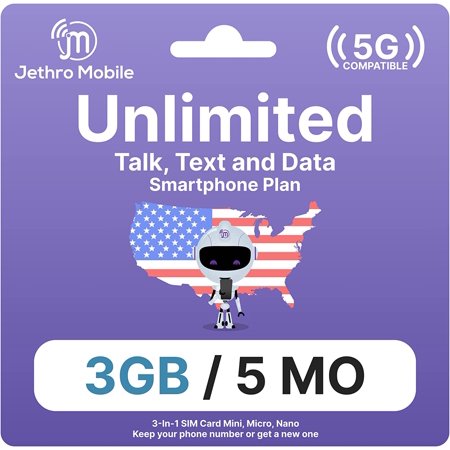 Jethro US Travel Smartphone Plan 3GB Sim Kit | Walmart Canada