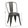 COMHOMA Metal Dining Chair Industrial Modern Iron Stackable Bistro ...