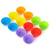 Silicone Cupcake Molds- 12 Pack Reusable Baking Muffin Cups, Non-Stick ...