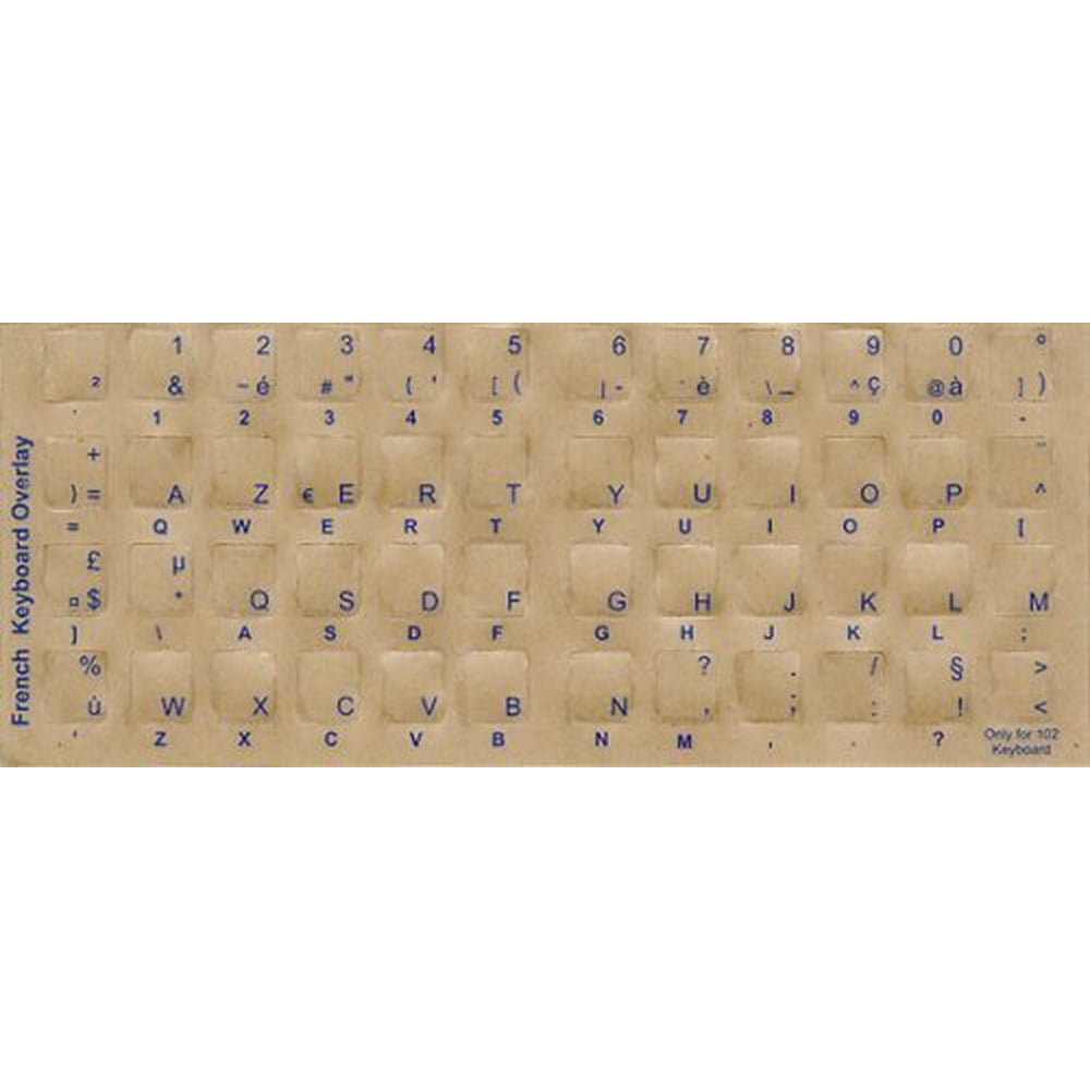 Keyboard Stickers, Overlays, Labels: Transparent French Blue Characters ...