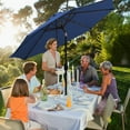 Sun-Ray, Patio Solar Umbrella, 9 FT with 32 LED Lights, Navy - Walmart.com