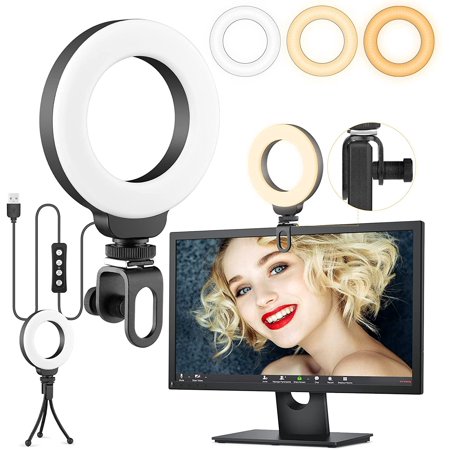 4" Ring Light Clip On, Video Conference Lighting, Laptop Light for ...