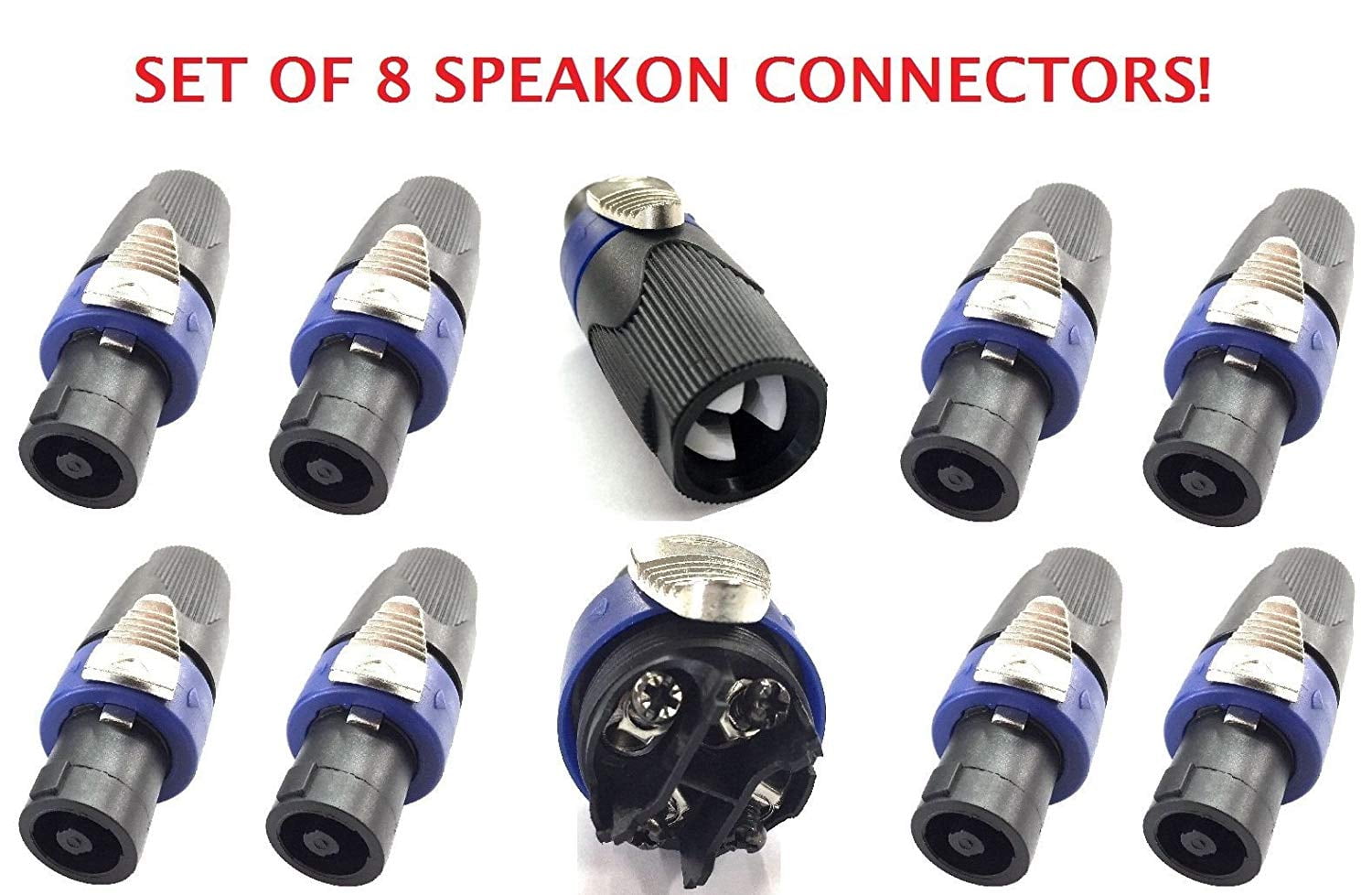 8 Pack 4 Pole Inline Speakon Connectors Adaptors Loudspeaker Audio ...