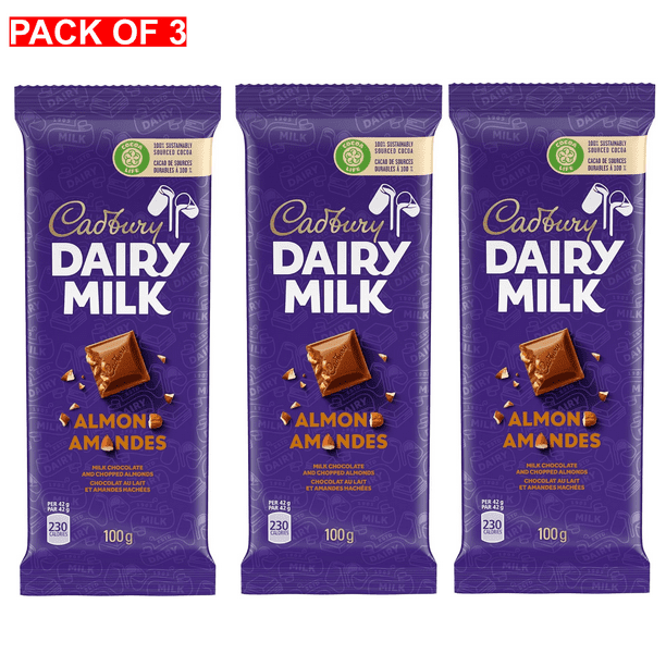 Cadbury Dairy Milk, Almond, Milk Chocolate and Chopped Almonds ...