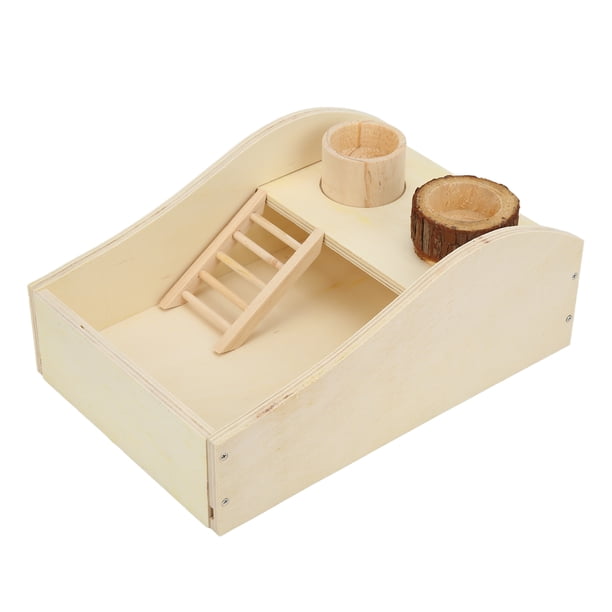 Small Pets Shower And Digging Sand Bathtub Hamster Sand Bath Box Wooden ...