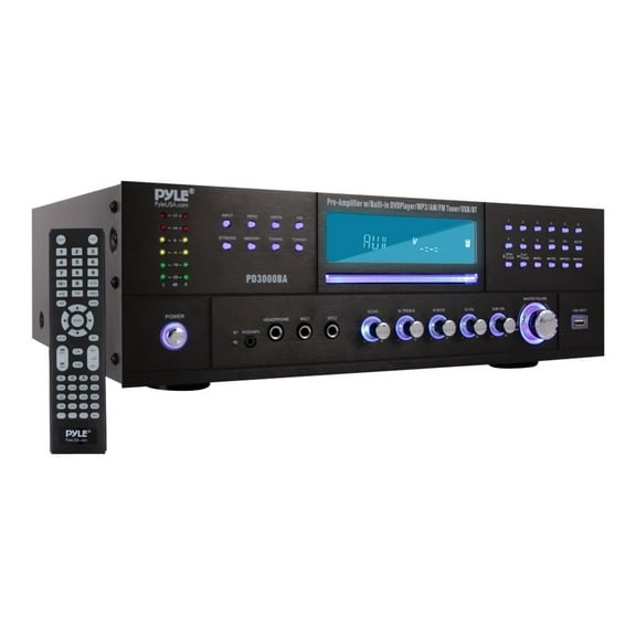 Pyle 4 Channel Wireless Bluetooth Amplifier - 4000 Watt Stereo Speaker ...