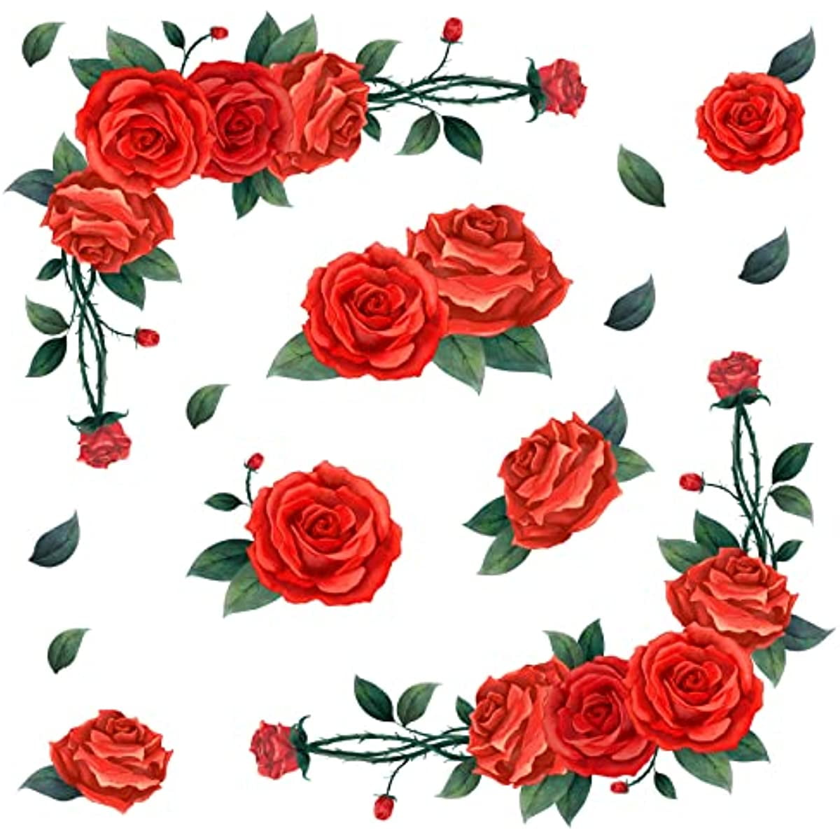 Red Rose Vine Border