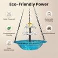 Solar Hanging Humming Bird Bath Fountain with Pump, Glass Bowl ...