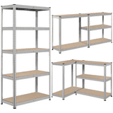 Topeakmart 4PCS 5-Tier Metal Boltless Storage Rack for Home Warehouse ...