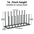 Urban Deco Black Metal Boot Rack Organizer, Outdoor Floor Holder, Holds ...