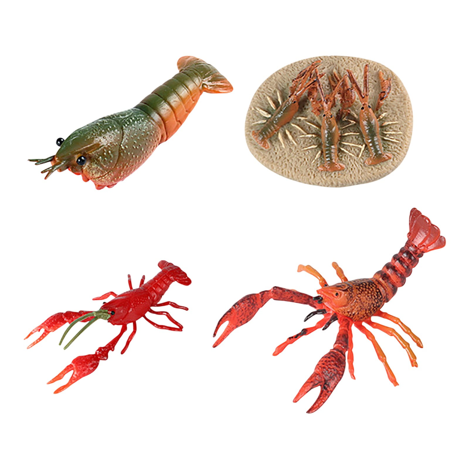 Click here for Sgeqmo Soft Rubber Crayfish Model Set Of 4 For Kid... prices