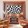 Black White Grid TV Dust Cover 85 Inch, Deformed Color Block Geometric ...
